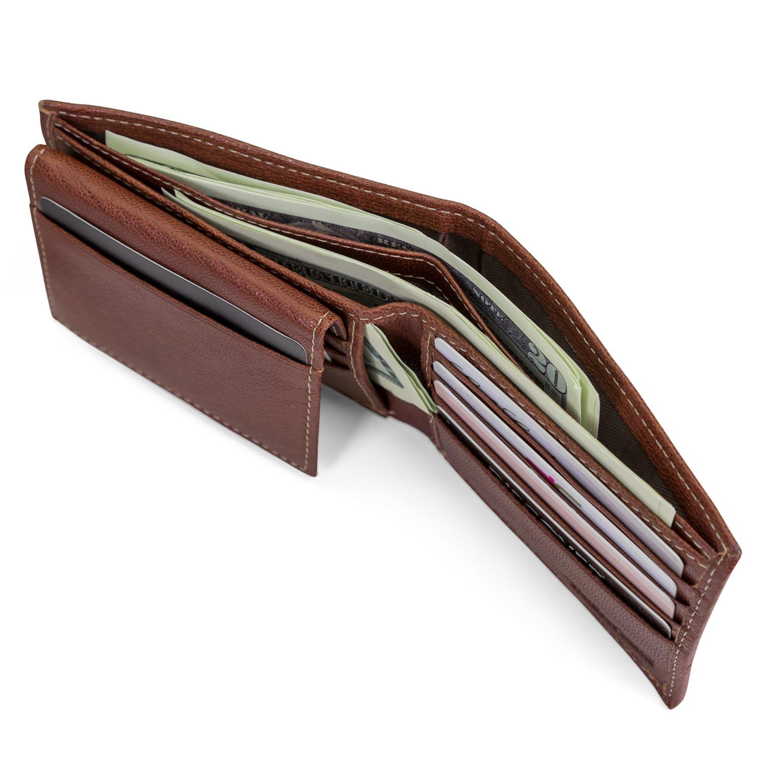 Timberland Men's Leather Passcase Security RFID Wallet, Brown, One Size