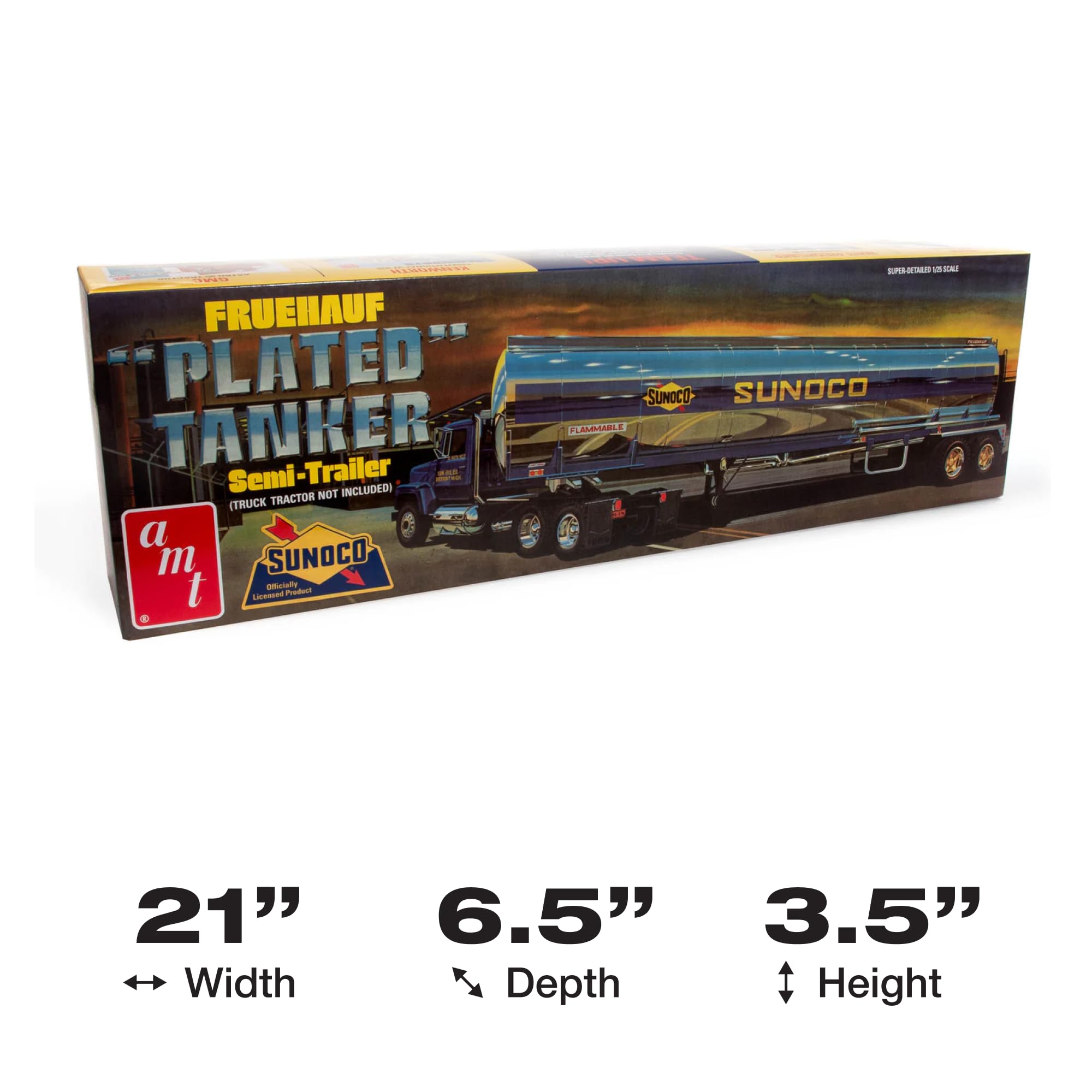 AMT Fruehauf Plated Tanker Trailer (Sunoco) 1:25 Scale Model Kit