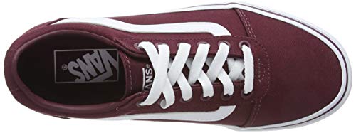 Vans Women's Ward Sneaker, Red ((Canvas) Burgundy Olq), 8.5
