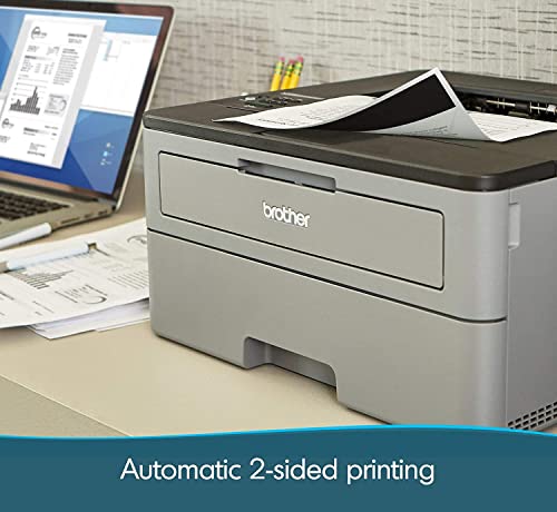 Brother HL-L2350DW Series Compact Wireless Monochrome Laser Printer - Mobile Printing - Auto 2-Sided Printing - Up to 32 Pages/min - Up to 250 Sheet Capacity - Grey & Black - WULIC Printer Cable