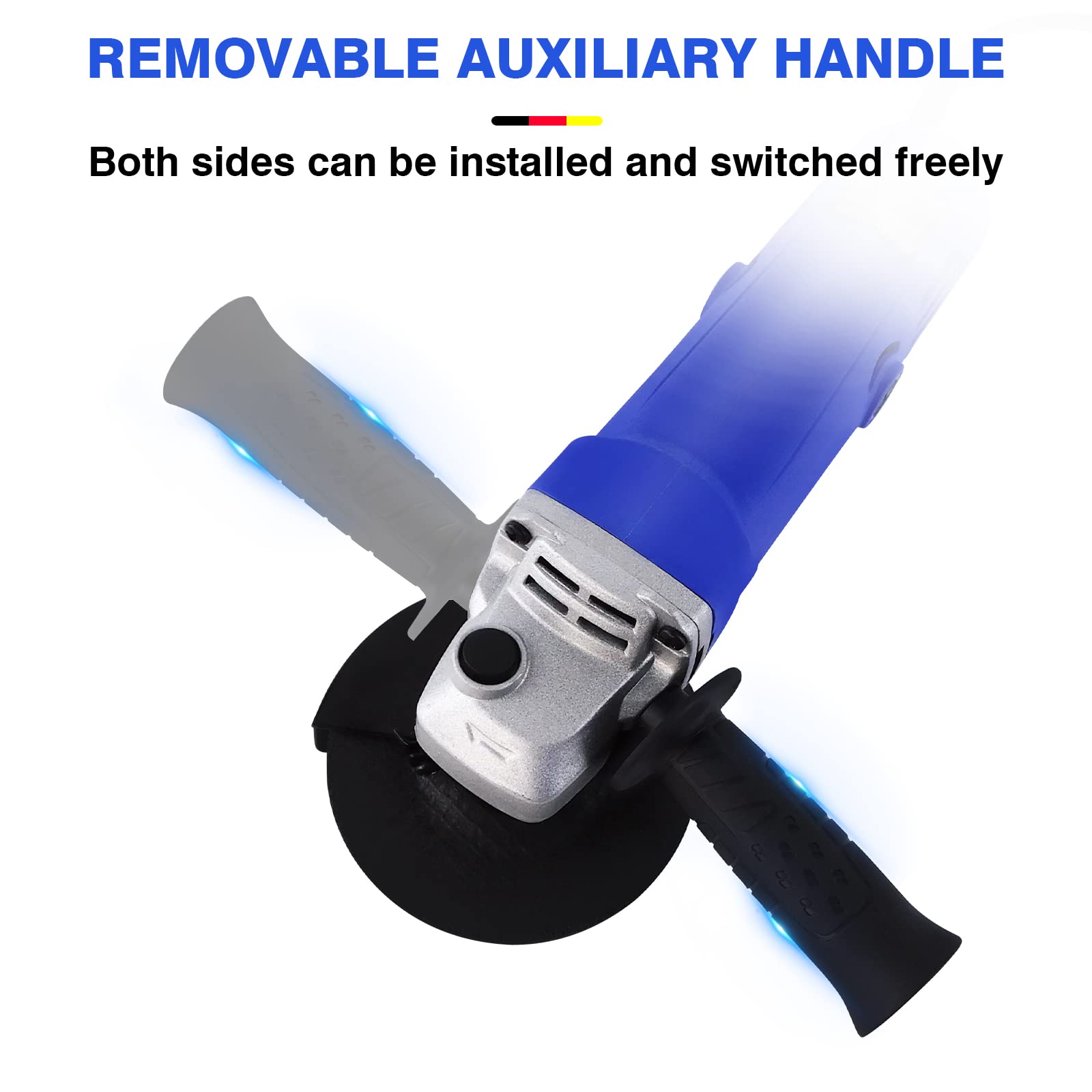 Cordless Angle Grinder,Electric Angle Grinder Set with 21V Battery,Charger,10000 RPM Brushless Motor with Cutting & Grinding Wheels,Flap Discs,2-Position Handle Angle Grinder Tool Kit for Metal Wood