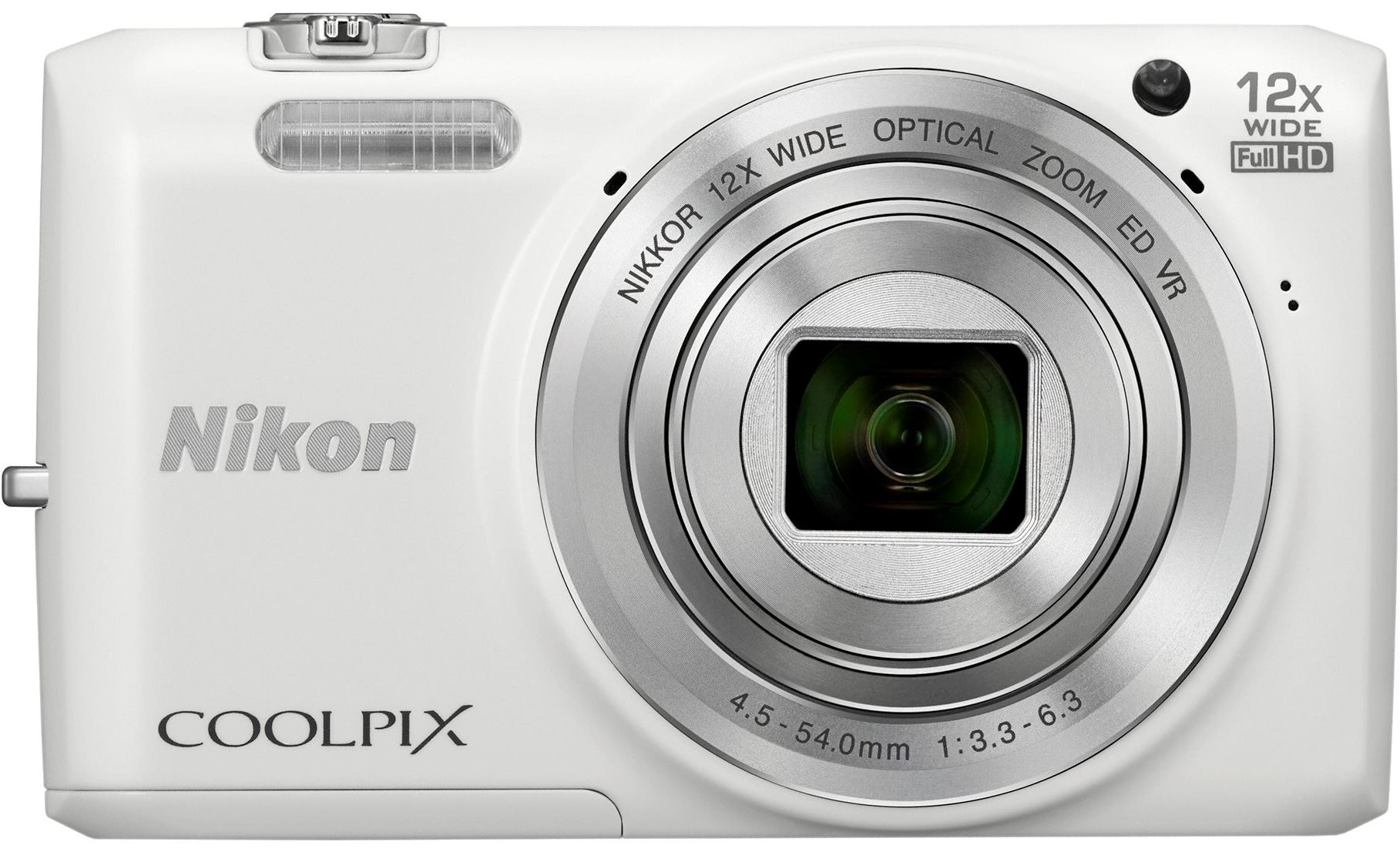 Nikon Coolpix S6800 Compact Digital Camera - White (16.0MP, 12x Optical Zoom) 3.0 inch LCD with Wi-Fi