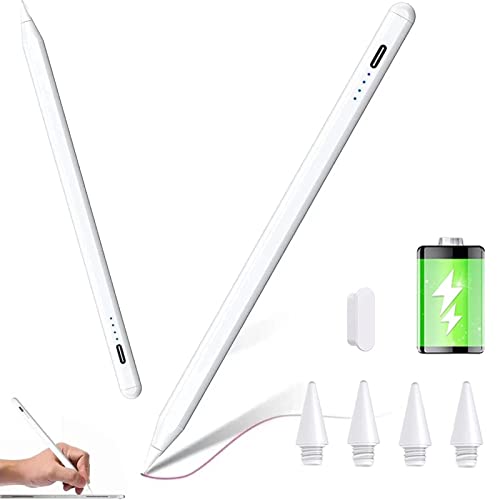 Stylus Pen for Apple iPad 1st 2nd 9th&10th(2018-2023) with Type-c Charging Magnetic, Palm Rejection,Tilting Detection, Compatible with iPad 6/7/8/9/10, iPad Air 3/4/5, iPad Mini 5/6, iPad Pro 11"/12.9