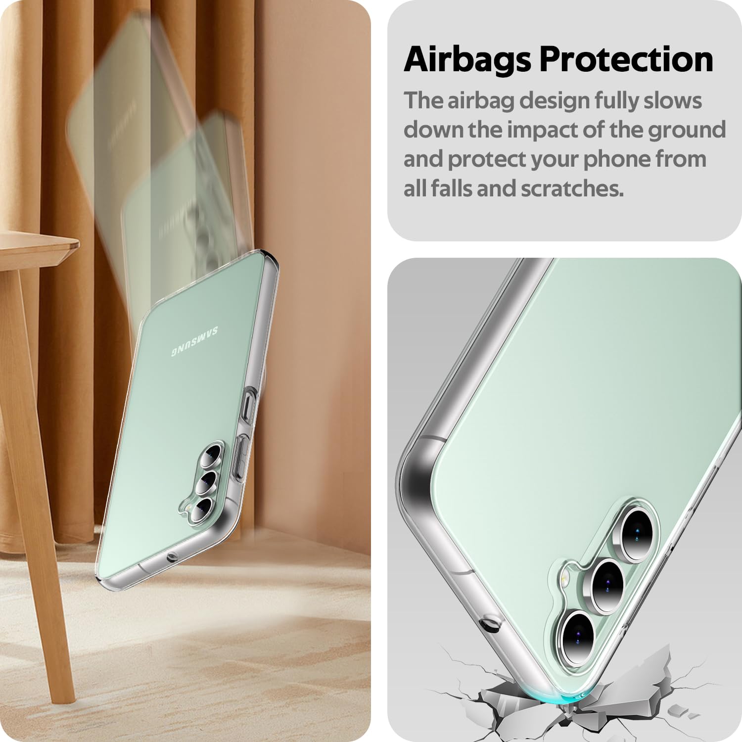 Aeska Clear Case for Galaxy S23 FE 5G, Ultra [Slim Thin] Flexible Clear TPU [Scratch-Resistant] Gel Rubber Soft Skin Silicone Protective Phone Case Cover for Samsung Galaxy S23 FE 5G (Clear)