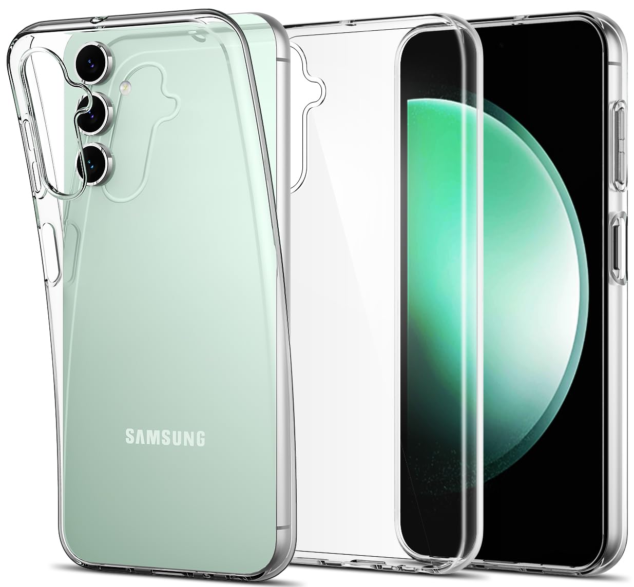 Aeska Clear Case for Galaxy S23 FE 5G, Ultra [Slim Thin] Flexible Clear TPU [Scratch-Resistant] Gel Rubber Soft Skin Silicone Protective Phone Case Cover for Samsung Galaxy S23 FE 5G (Clear)