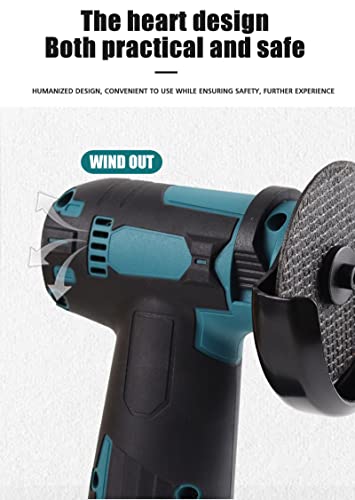 DALYNN 12V dless Brush Angle Grinder Kit, Ginding disc 3 Inch/76mm, Lightweight Angle Grinder Tool w/ 2PCS 1300mAh Lithium-Ion Battery & Charger, Ergonomic Button Position for Reducing Hand Pressure