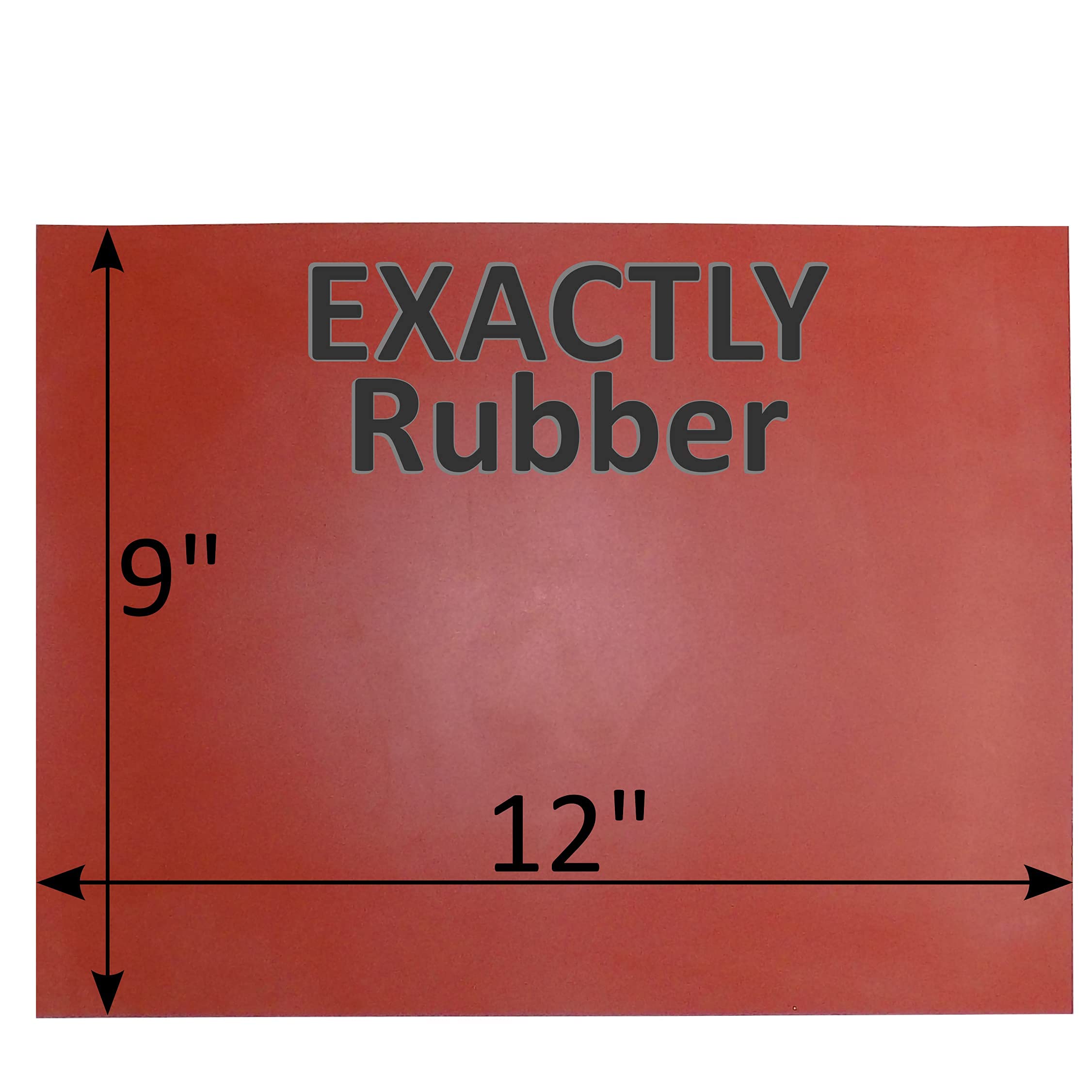 Red Silicone Rubber Sheet, 60A 1/16 x 9 x 12 Inch Commercial Grade, Made in the USA, No Adhesive Backing, High Temp Gasket Material