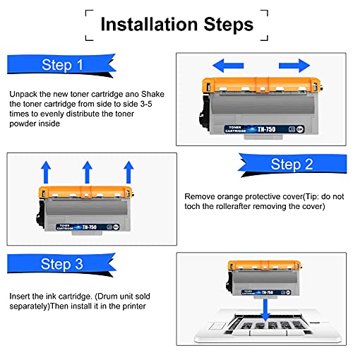 Neoa (2-PK,Black) TN750 TN-750 High Yield Compatible Toner Cartridge Replacement for Brother HL-5470DW/DWT 6180DW/DWT DCP-8155DN 8510DN MFC-8910DW 8950DW/DWT Printer TonerCartridge, Sold by NEODAYNET