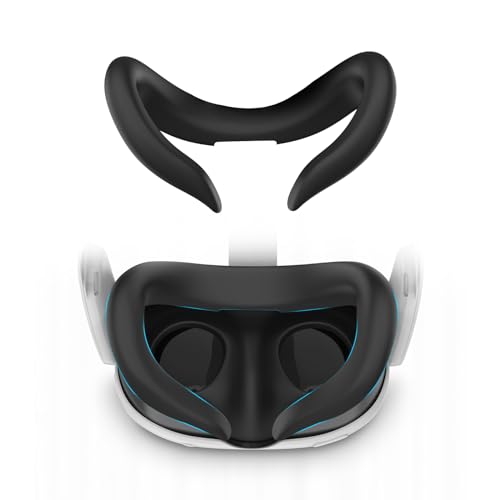 Silicone Face Pad Cover for Meta Quest 3 VR Face Cushion Pad for Meta Quest 3 Accessories (Black)