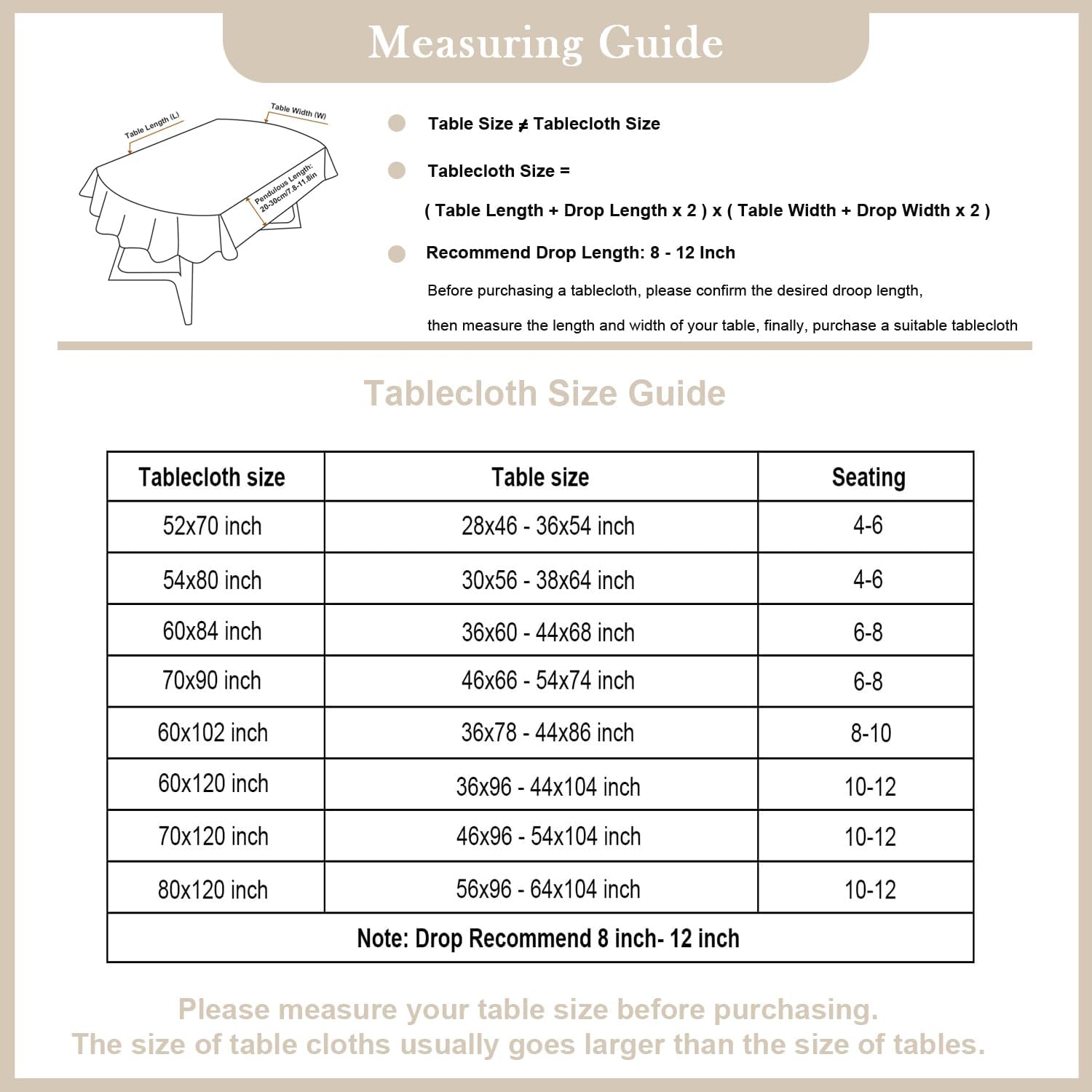 Wolkemer Faux Linen Oval Tablecloth Heavy Duty Wrinkle Resistant Fabric Table Cloths 60 x 84 Inch Beige Farmhouse Rustic Table Cover for Kitchen Dining Indoor Outdoor Tabletop Decoration