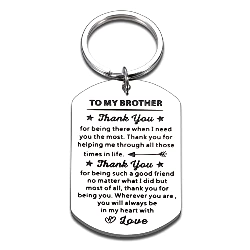 Funny Brother Gift Keychains for Him Men Cousins Brother Christmas Birthday Valentines Day Graduation Jewelry for Big Brother from Little Brother Sister in law Adult Teen Girl Boy Sibling Family