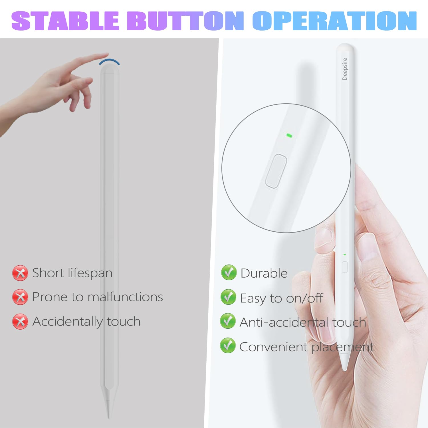 Stylus Pen for iPad 9th&10th Generation Palm Rejection with Pen Case Magnetic Stylus for Apple Pencil,Pen for Apple iPad Compatible with (2018-2023) iPad Pro 11&12.9 inch, ipad 9th Gen