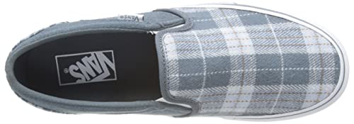 Vans Unisex Asher Platform Slip On Low Cut Design Skate Shoe Sneaker - Plaid Mix Dark Grey 7.5