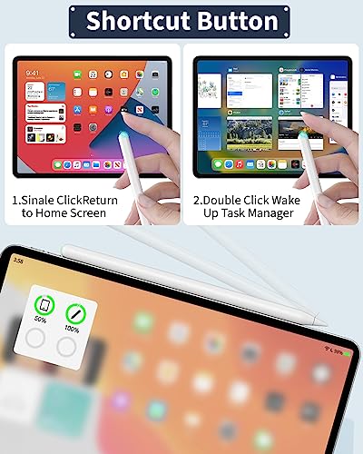 Minibesky iPad Pencil 2nd Generation with Magnetic Wireless Charging,With Apple Pencil Magnetic Charger,Compatible with iPad 6/7/8/9/10,iPad Pro 11 in 1/2/3/4,iPad Pro 12.9 in 3-6th,iPad Air,iPad Mini