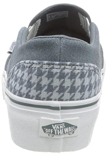 Vans Unisex Asher Platform Slip On Low Cut Design Skate Shoe Sneaker - Plaid Mix Dark Grey 7.5