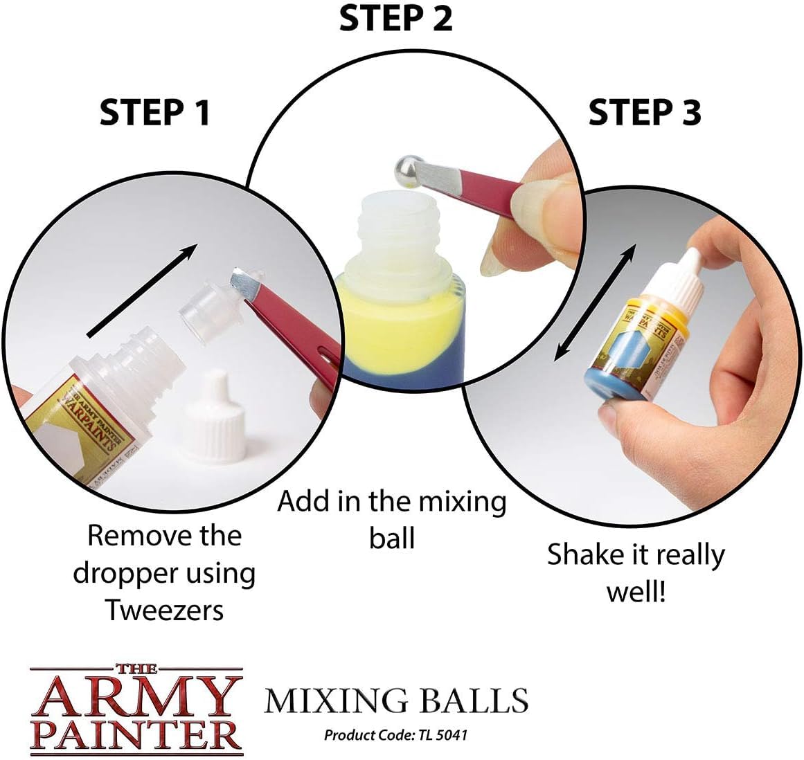 The Army Painter Paint Mixing Balls - Rust-proof Stainless Steel Paint Mixing Balls for Mixing Model Paints - Stainless Steel Mixing Agitator Balls and Paint Balls, 5.5mm/apr. 0.22β, 100 Pcs