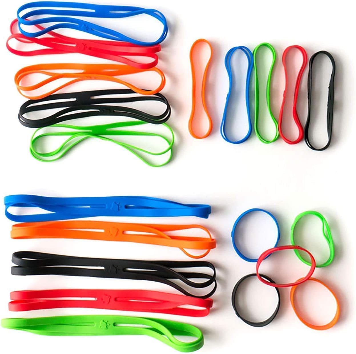 GRIFITI H Band Joes Colorful Cross Style 4, 6, 9, 12 Inch Assorted 20 Pack X Shape Wrist, Folders, Cameras, Art, Cooking, Wrapping, Exercise, Bag, Dungies, Big Strong & Heavy Duty Silicone Long Rubber