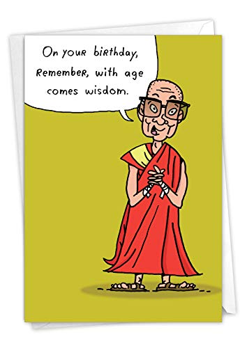 Nobleworks Funny Happy Birthday Note Card with Envelope (4.63 x 6.75 Inch) Age Wisdom 8576 (1 Card)