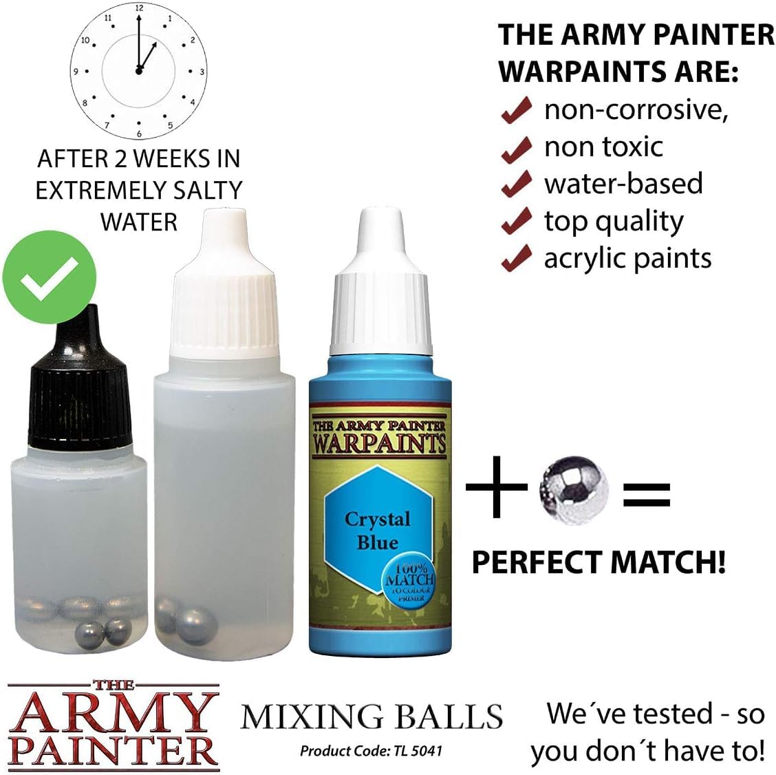 The Army Painter Paint Mixing Balls - Rust-proof Stainless Steel Paint Mixing Balls for Mixing Model Paints - Stainless Steel Mixing Agitator Balls and Paint Balls, 5.5mm/apr. 0.22β, 100 Pcs