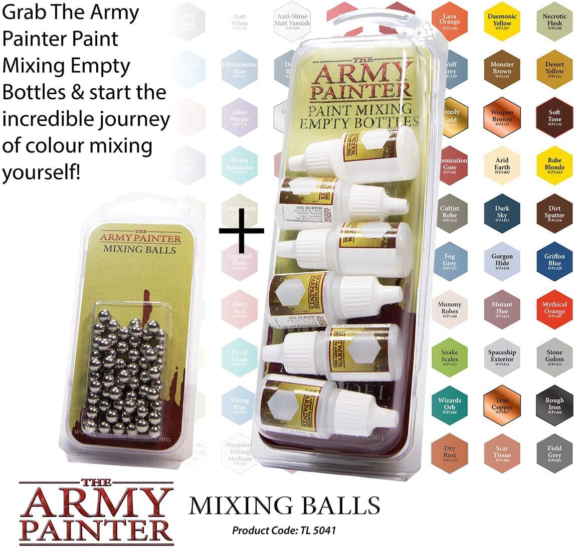 The Army Painter Paint Mixing Balls - Rust-proof Stainless Steel Paint Mixing Balls for Mixing Model Paints - Stainless Steel Mixing Agitator Balls and Paint Balls, 5.5mm/apr. 0.22β, 100 Pcs