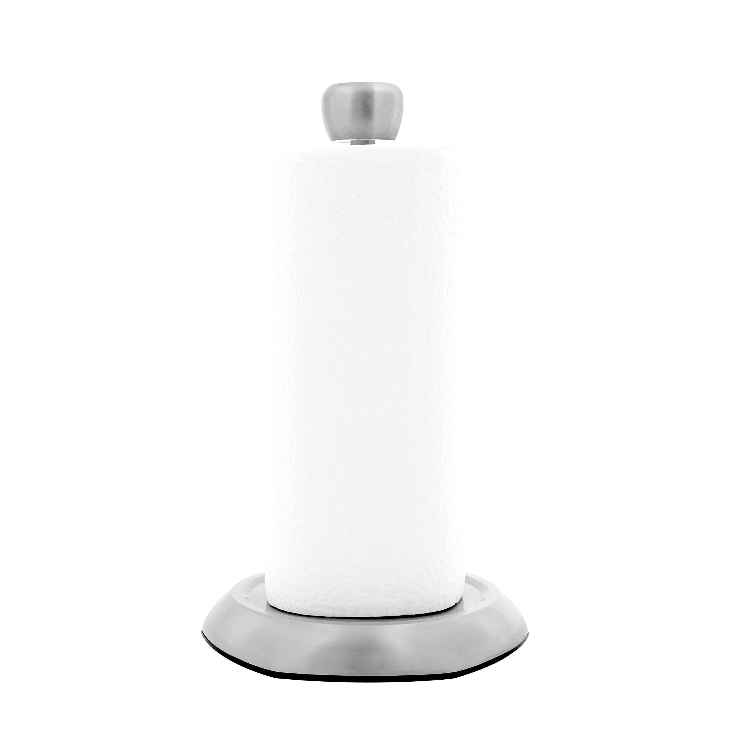 Kamenstein Hexagon Base Perfect Tear, Stainless Steel Countertop Paper Towel Holder, One Handed Pull, No Unraveling, Weighted Base Prevents Tipping, 14 Inch
