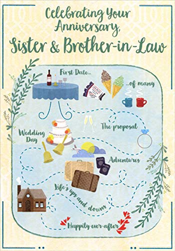 Designer Greetings Path From First Date to Happily Ever After Wedding Anniversary Congratulations Card for Sister and Brother-in-Law