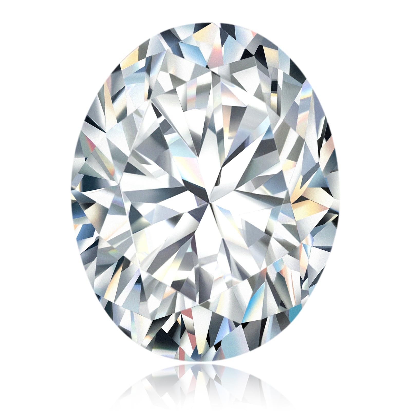 0.3CT-10CT Moissanite Loose Stones D Colorless VVS1 Clarity Round Brilliant Cut Lab Created Simulated Diamond Gemstones for Ring Earrings Pendant Bracelets Jewelry Making Gifts with GRA Certificate,
