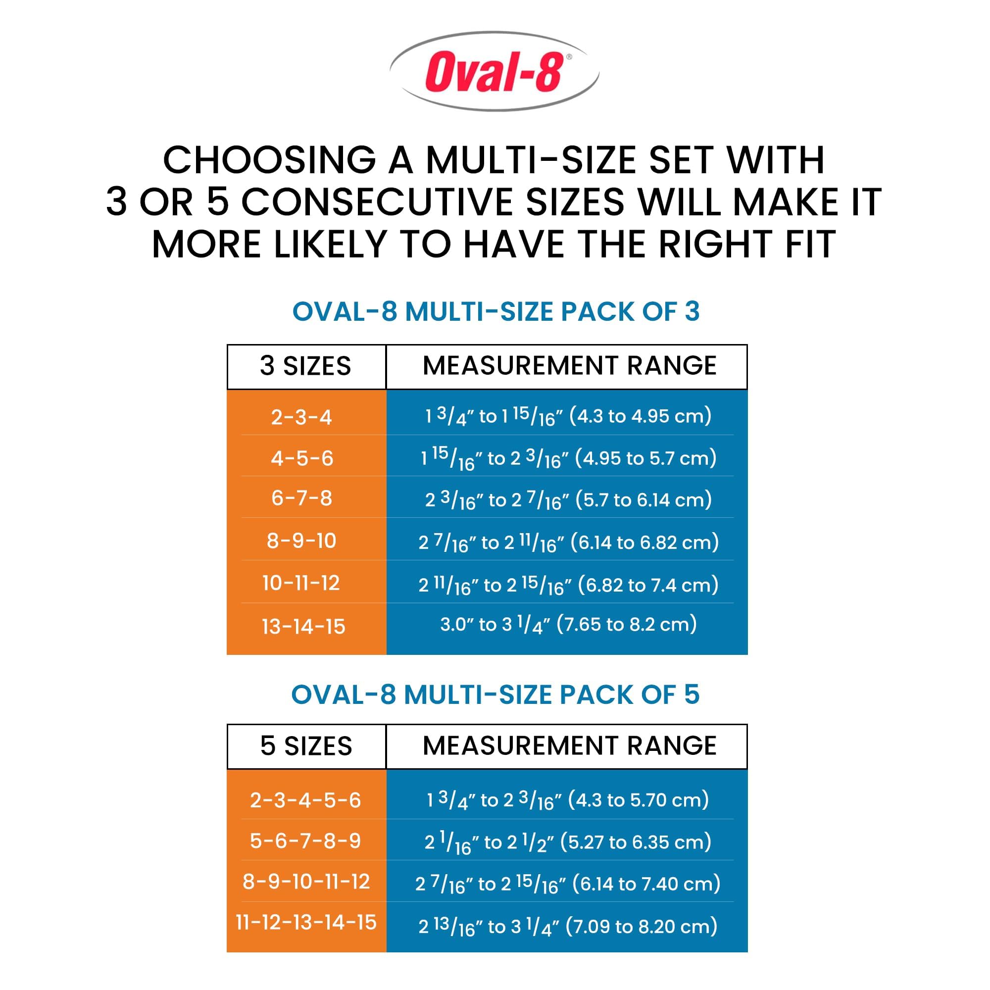 3-Point Products Oval-8 Multi-Size Pack of 3 Sizes 6, 7, 8