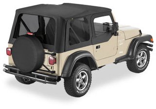 Bestop 7912401 Black Sailcloth Replace-A-Top for 1997-2002 Wrangler TJ W/Lower Steel Factory Half Doors