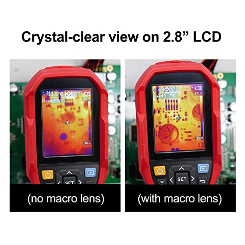 UNI-T UTi260B Thermal Camera with Macro Lens, Infrared Cameras Thermal Imaging Camera 256x192 IR Resolution Thermal Imager 49152Pixels 7 Palettes 25 Hz Refresh Rate, IP65 2-Meter Drop, 2.8" LCD