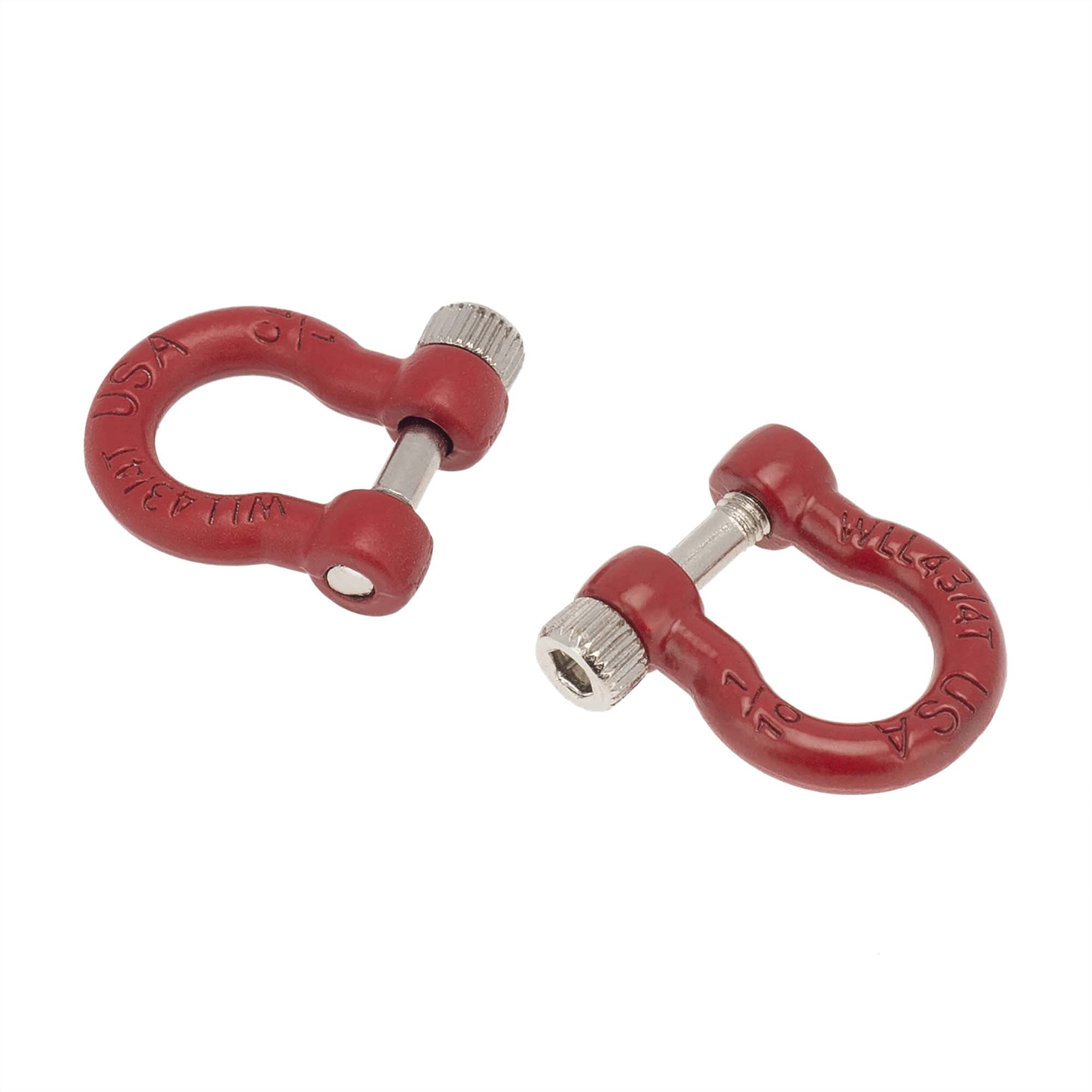 BOLIDORC 1:10 RC Tow Shackles D-Ring Trailer Buckles for 1/10 Scale RC Rock Crawler SCX10 Tamiya CC01 TRX4 D90 D110 RC Car Truck Accessories (4 PCS Red)