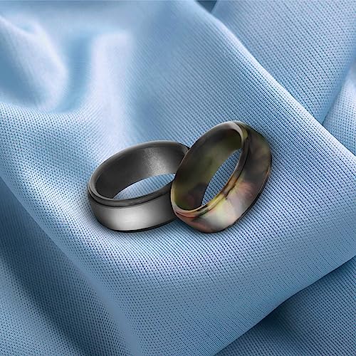 Truly Alpha Camo Mens Silicone Wedding Band - Pack of 2 | Green Camo Silicone Rings for Men | 6mm Silicone Ring Men | Flexible Silicone Wedding Band Men | Rubber Rings Men Size 13