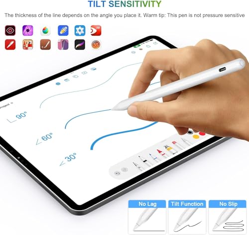 Pencil 2nd Generation Magnetic Wireless Charging: HATOKU Stylus Pen for iPad with Tilt Sensitvity Palm Rejection for iPad Air 3 4 5th M2 - iPad Mini 5 6th - iPad 6 7 8 9 10 Gen - iPad Pro 11 12.9 M4