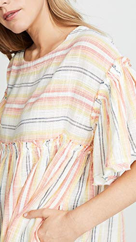 Free People Women's Summer Nights Dress, Sunray Combo, Yellow, Stripe, Medium