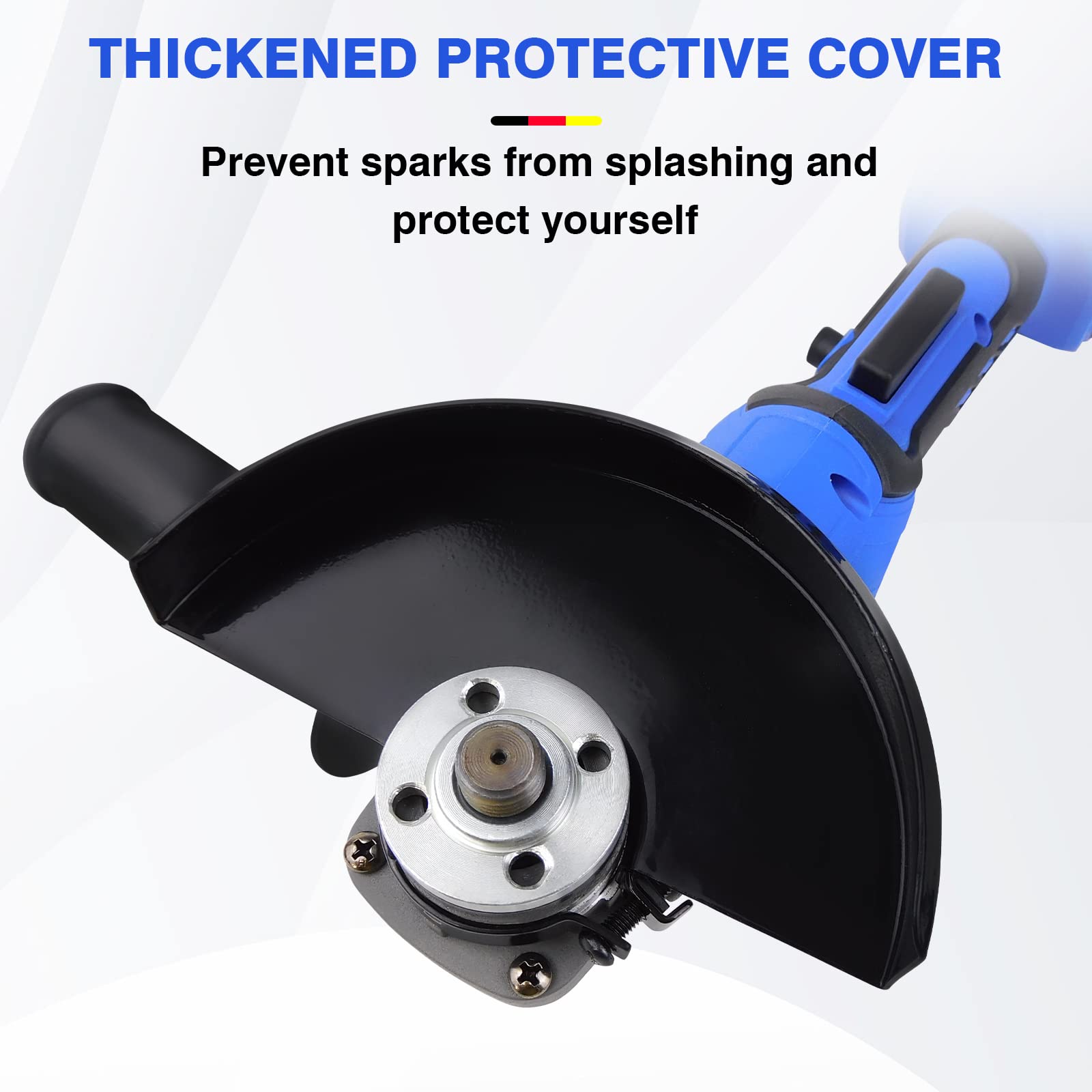 Angle Grinder with Battery, Charger, 21V Power Battery Grinder Tool for Metal Wood, Electric Metal Grinder (10000RPM, 2 Position Handle, Grinding & Cutting Wheels, Flap Disc, Spanner, Safety Guard)