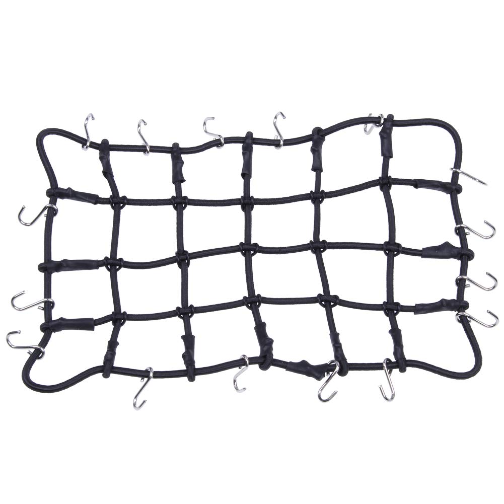 HobbyPark 1/10 RC Rock Crawler Elastic Luggage Net for Traxxas TRX-4 Trx4 Axial SCX10 90046 Tamiya CC01 RC4WD D90 D110 Scale Car Accessories (Black)