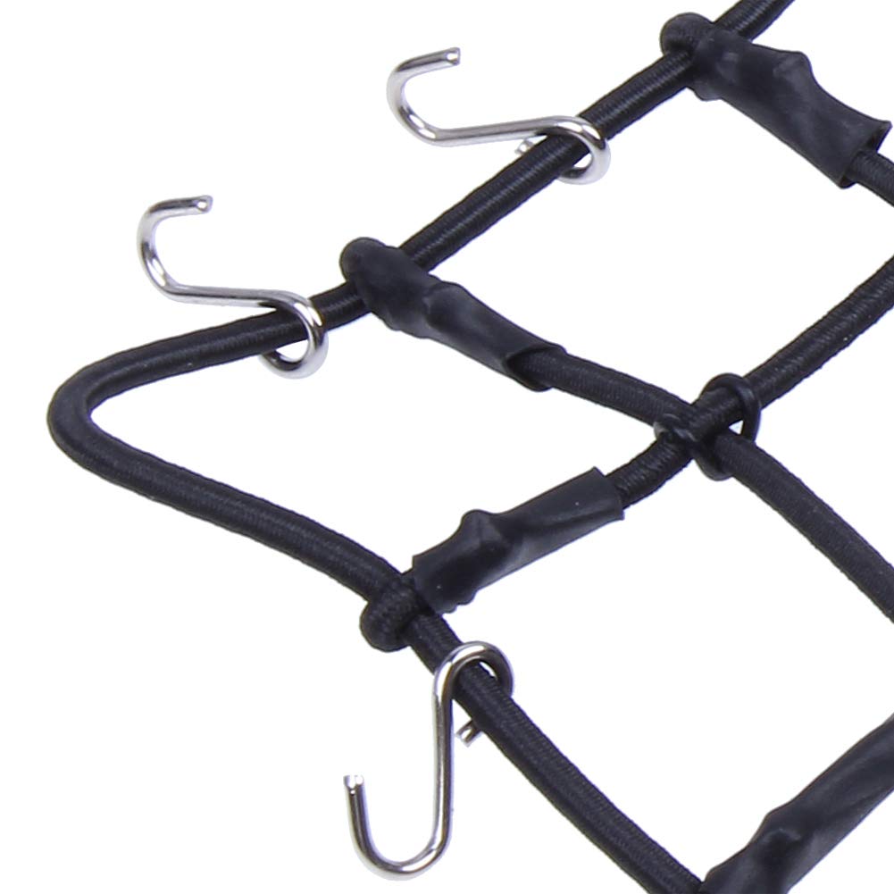 HobbyPark 1/10 RC Rock Crawler Elastic Luggage Net for Traxxas TRX-4 Trx4 Axial SCX10 90046 Tamiya CC01 RC4WD D90 D110 Scale Car Accessories (Black)