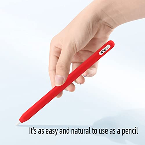 Ultra Thin Silicone Skin Cover Compatible with Apple Pencil 2nd Gen, Protective Silicone Case for iPad Pro 11 12.9 inch 2018 Pencil Case Shockproof Soft Silicone Sleeve(Pink+Glow Green)