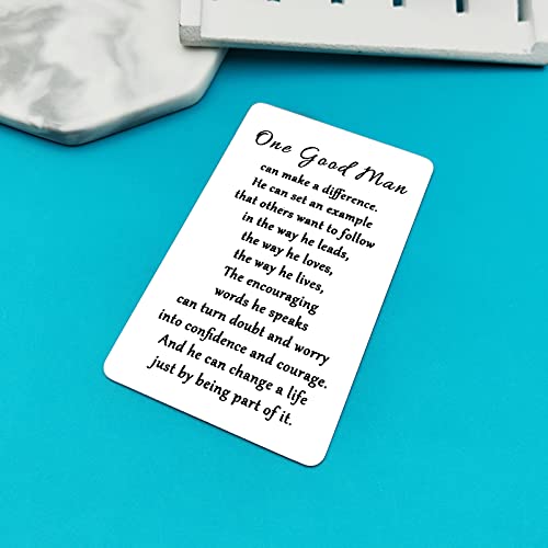 Xiahuyu Engraved Wallet Insert Card for Boyfriend Fiance Husband Good Man can Make a Difference Valentines Day Gifts Christmas Birthday Gifts Fathers Day Gift for Men Husband Uncle Dad Son Brother
