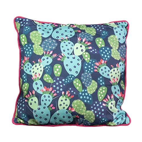 Sun-Ray 214009 Seat Cushion with Flame Retardant Filling, Green/Pink