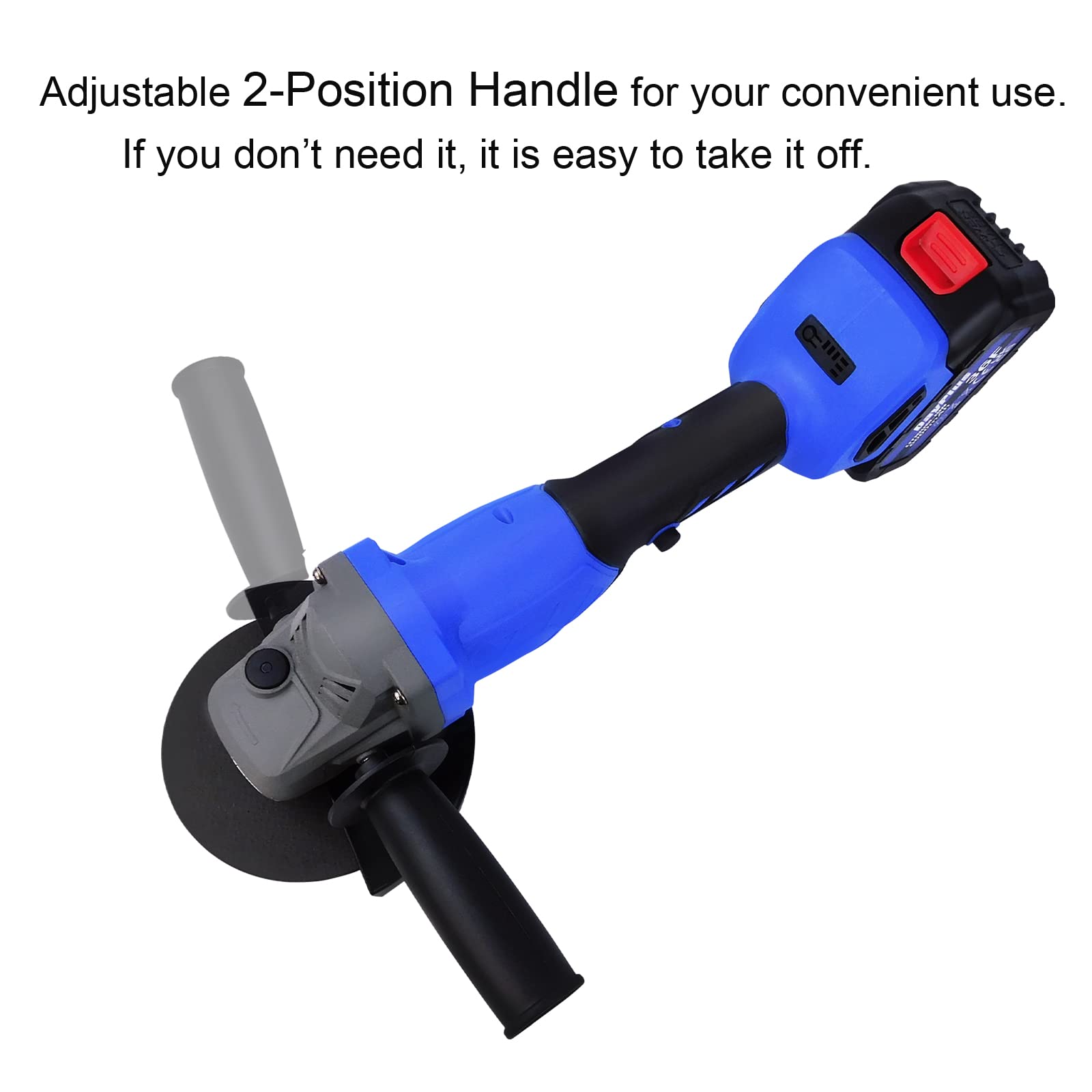 Brushless Cordless Angle Grinder, 21V Cordless Grinder w/ 3.0Ah Li-Ion Battery & Charger, 2-Position Handle, 4-1/2'' Blade, Quick-Change Wheel Guard, Rechargeable Grinder Tool set
