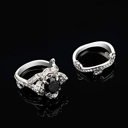 MILIMIEYIK Handmade Jewelry, Oval Cut Amethyst Topaz Silver Ladie's Ring Vintage White Diamond Engagement Wedding Band