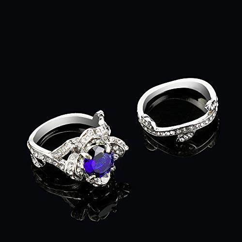 MILIMIEYIK Handmade Jewelry, Oval Cut Amethyst Topaz Silver Ladie's Ring Vintage White Diamond Engagement Wedding Band