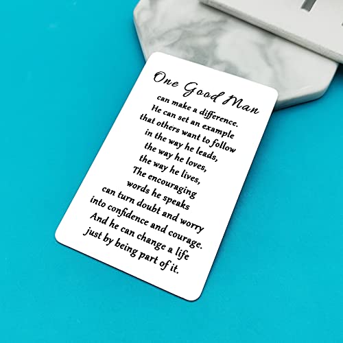 Xiahuyu Engraved Wallet Insert Card for Boyfriend Fiance Husband Good Man can Make a Difference Valentines Day Gifts Christmas Birthday Gifts Fathers Day Gift for Men Husband Uncle Dad Son Brother