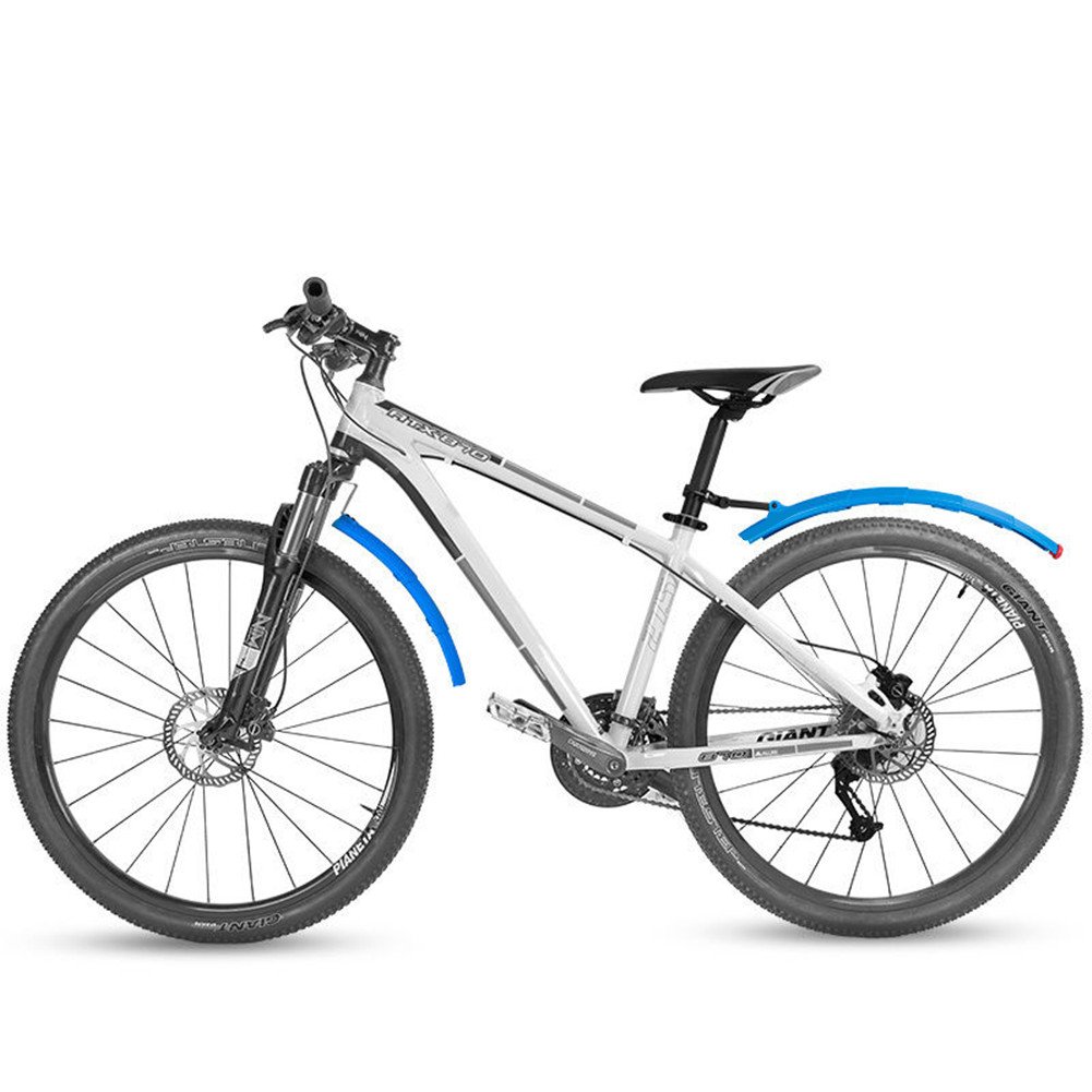 Retractable Bike S Set, Front & Rear Mountain Road Bike Mudguard Tyre Mud Guard with Led Light (Black) Road Bike S 700C 28Mm Front and Rear ycle Splash Guards
