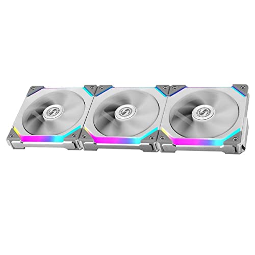Lian-Li UNI FAN SL120 Revolutionized Daisy-Chain 120mm ARGB Fan, White, 3-Pack