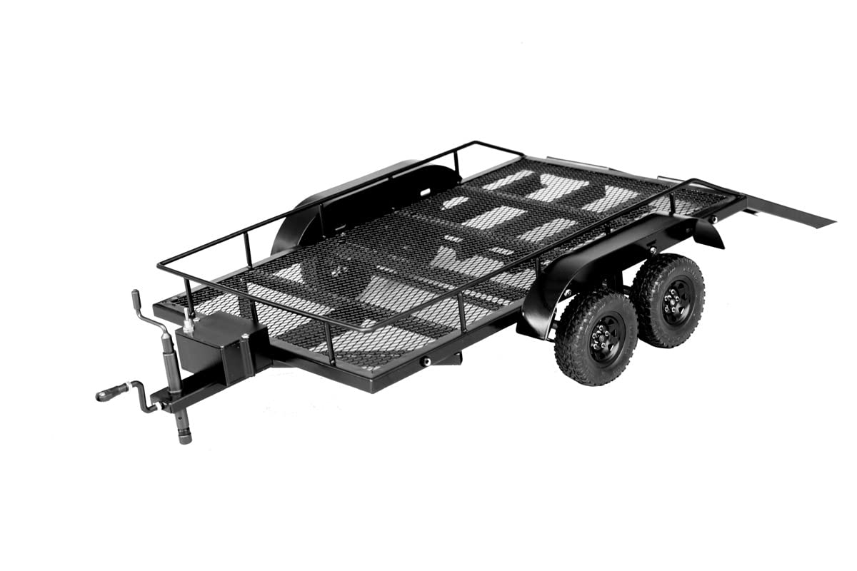 Powerhobby Trailer w LED Lights Heavy-Duty Cargo Carrier Metal Kit for 1/10 Rock Crawler HSP Redcat RC4WD Tamiya Axial SCX10 D90 HPI RC Crawler Car DIY