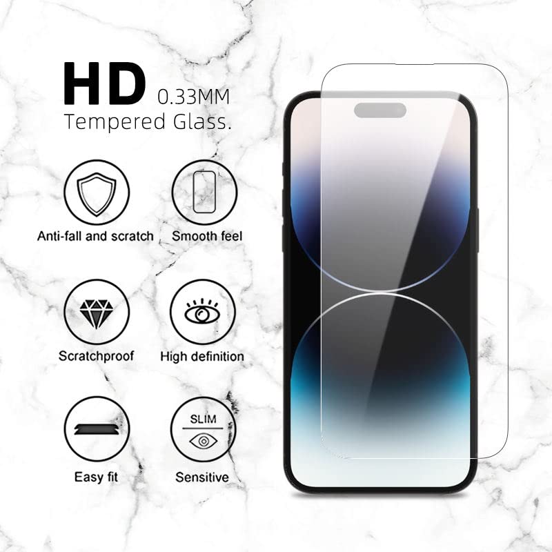 HKM Brothers 4 Pack Screen Protectors for iPhone 14 Pro Max (9H Hardness)(6.7 inch)