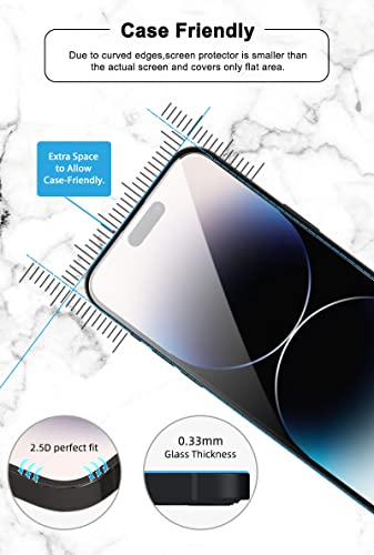 HKM Brothers 4 Pack Screen Protectors for iPhone 14 Pro Max (9H Hardness)(6.7 inch)