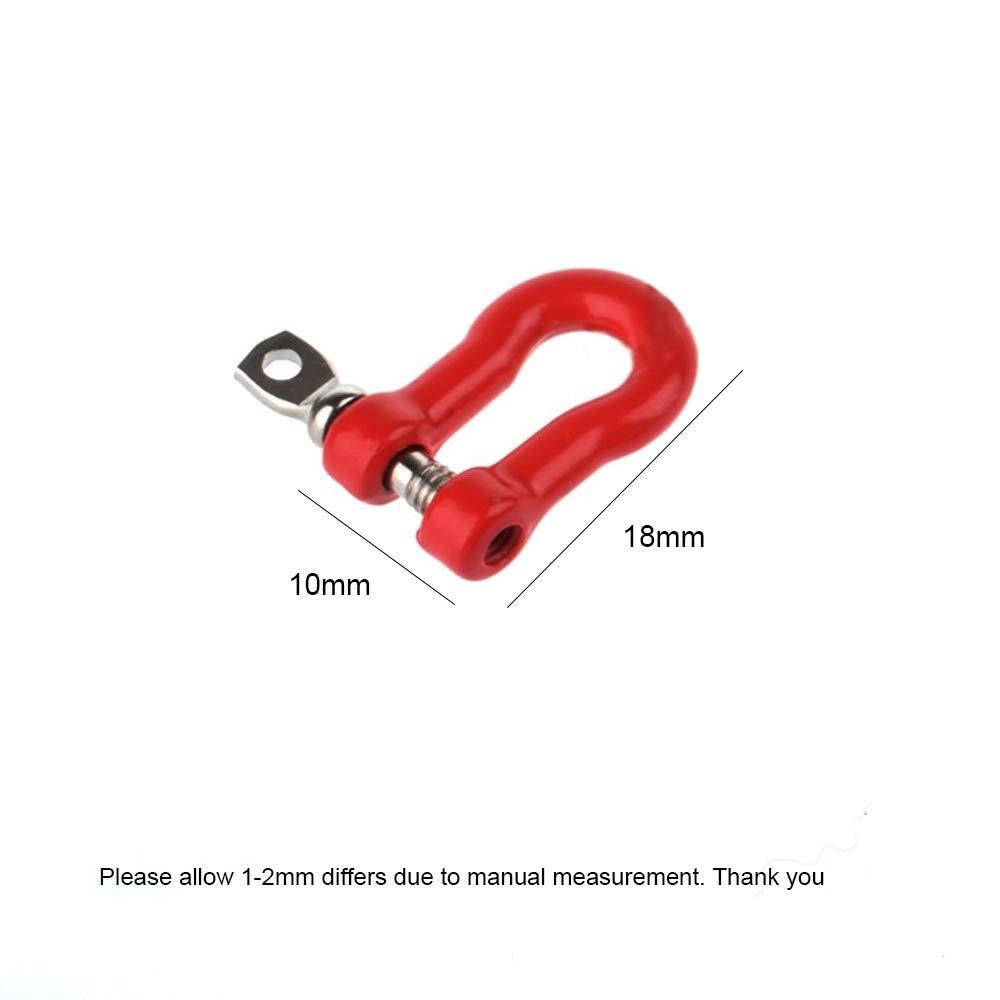 LAFEINA 1:10 Tow Shackle RC Accessory for 1/10 RC Rock Crawler SCX10 Tamiya CC01 D90 D110 RC Car Truck Parts (Red)